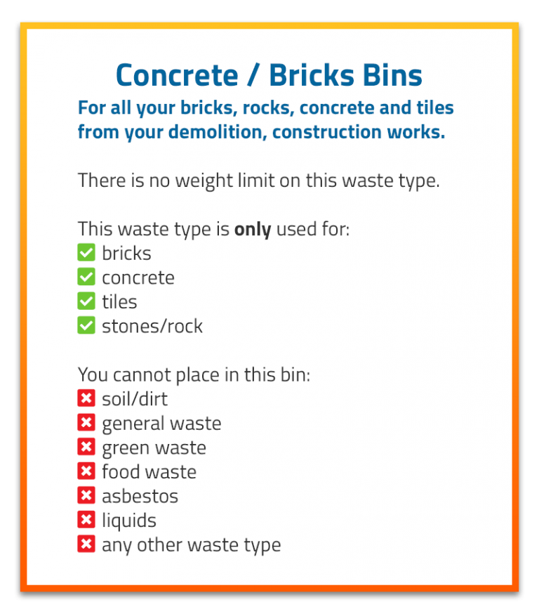Concrete & Bricks Skip Bin Hire - Next Day Delivery